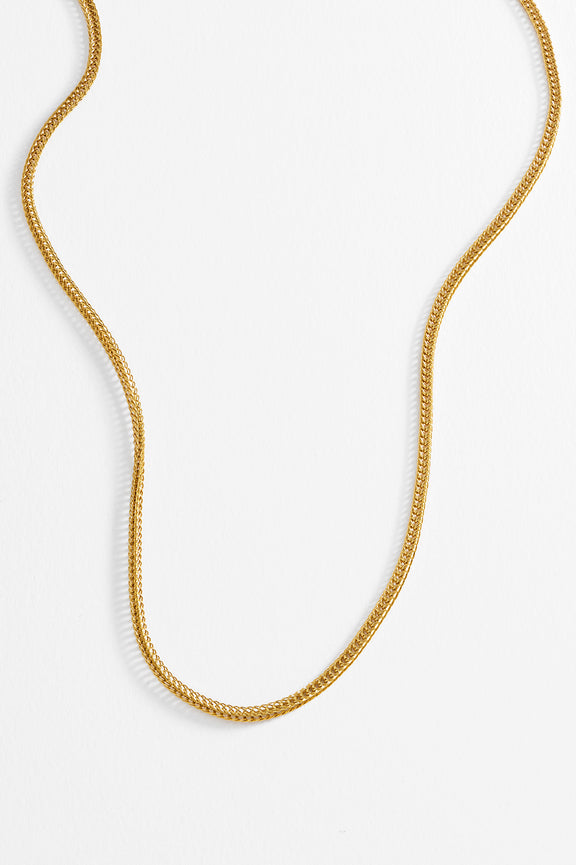 Men's Waterproof PVD Gold Plated Fox Tail Chain Necklace | Bartlett London