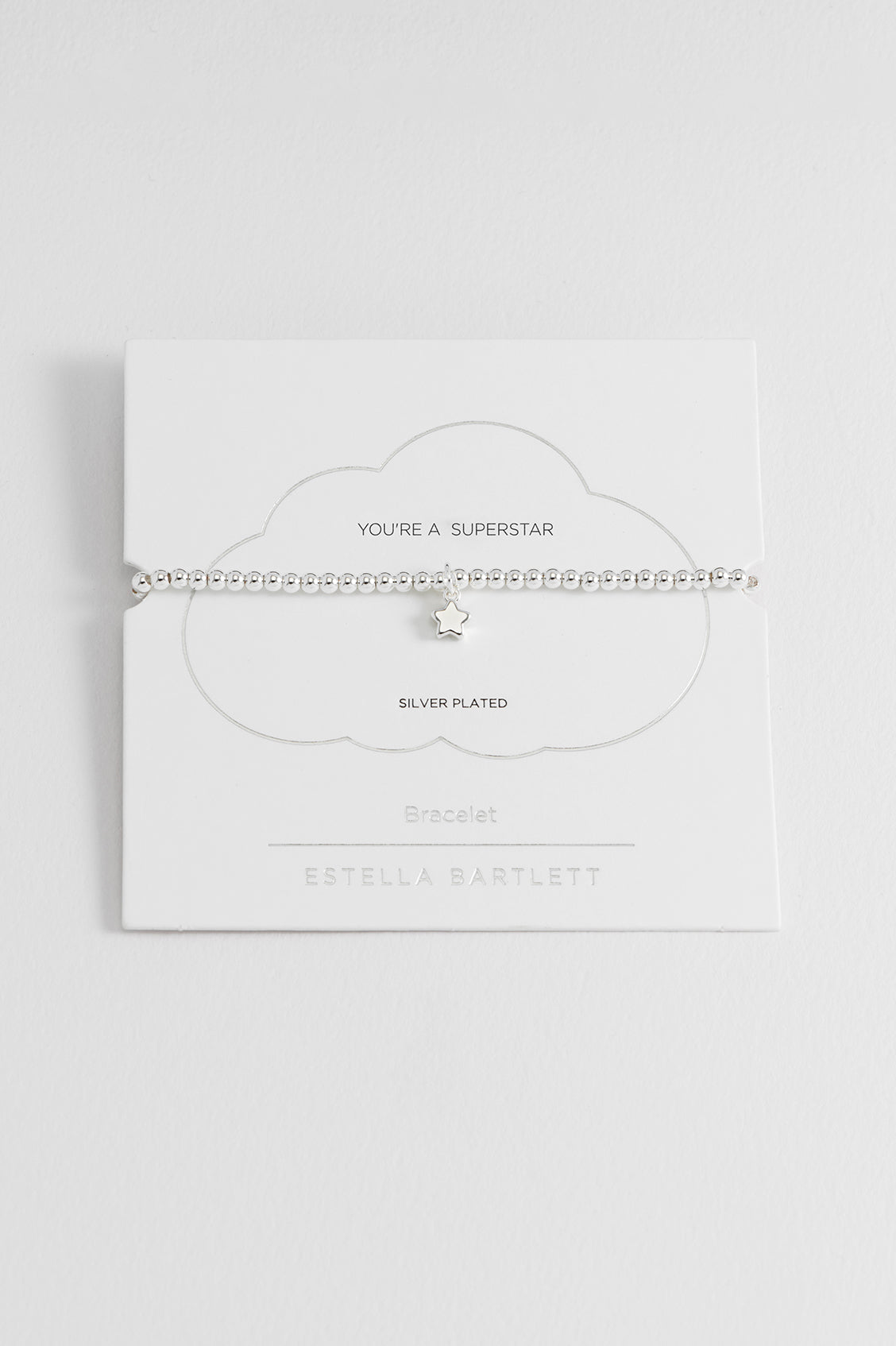 Estella Bartlett | Silver Plated Sienna Beaded Puffy Star Charm Bracelet