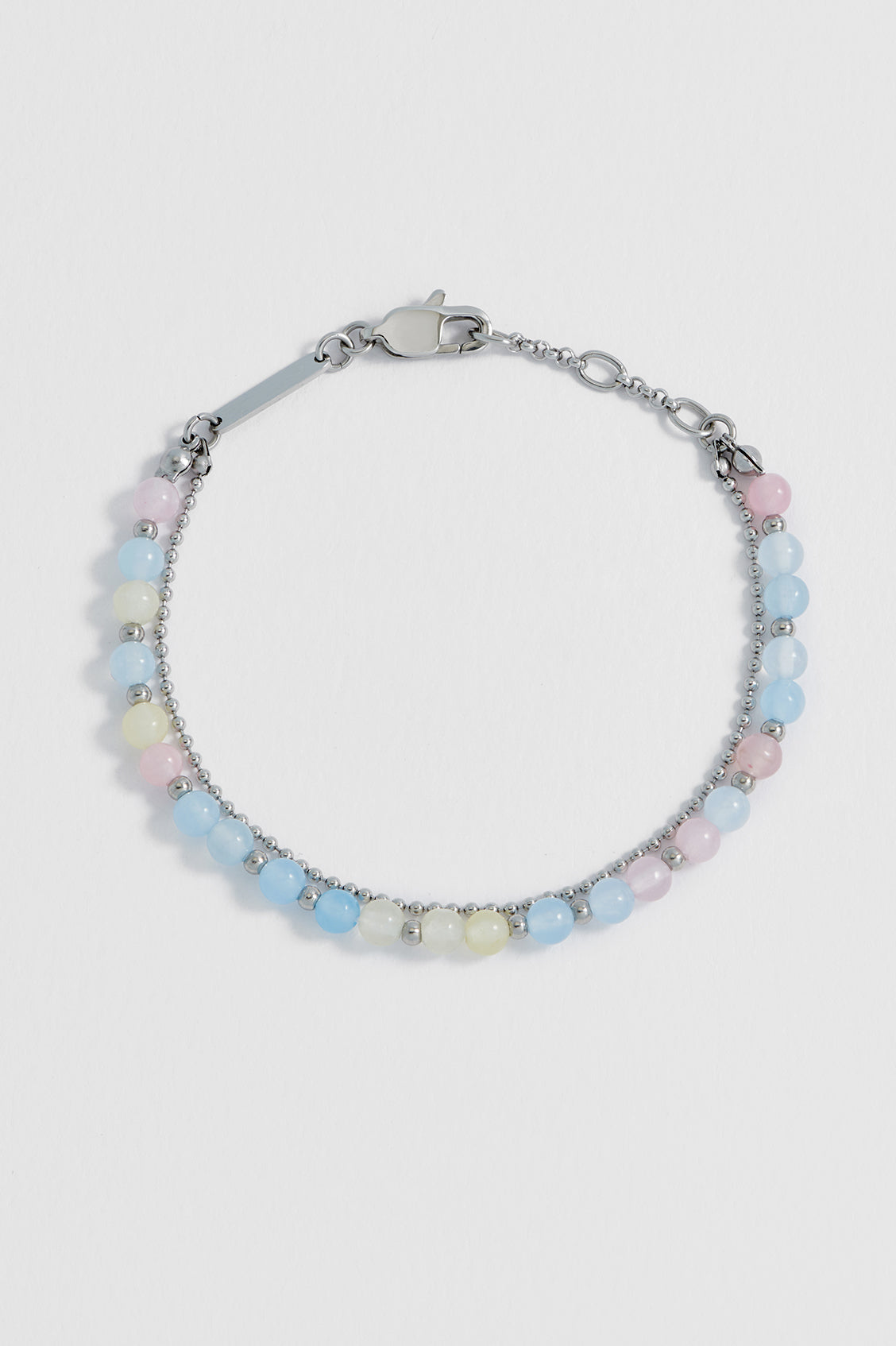 Waterproof PVD Silver Plated Pastel Multi Gemstone Duo Bracelet ...