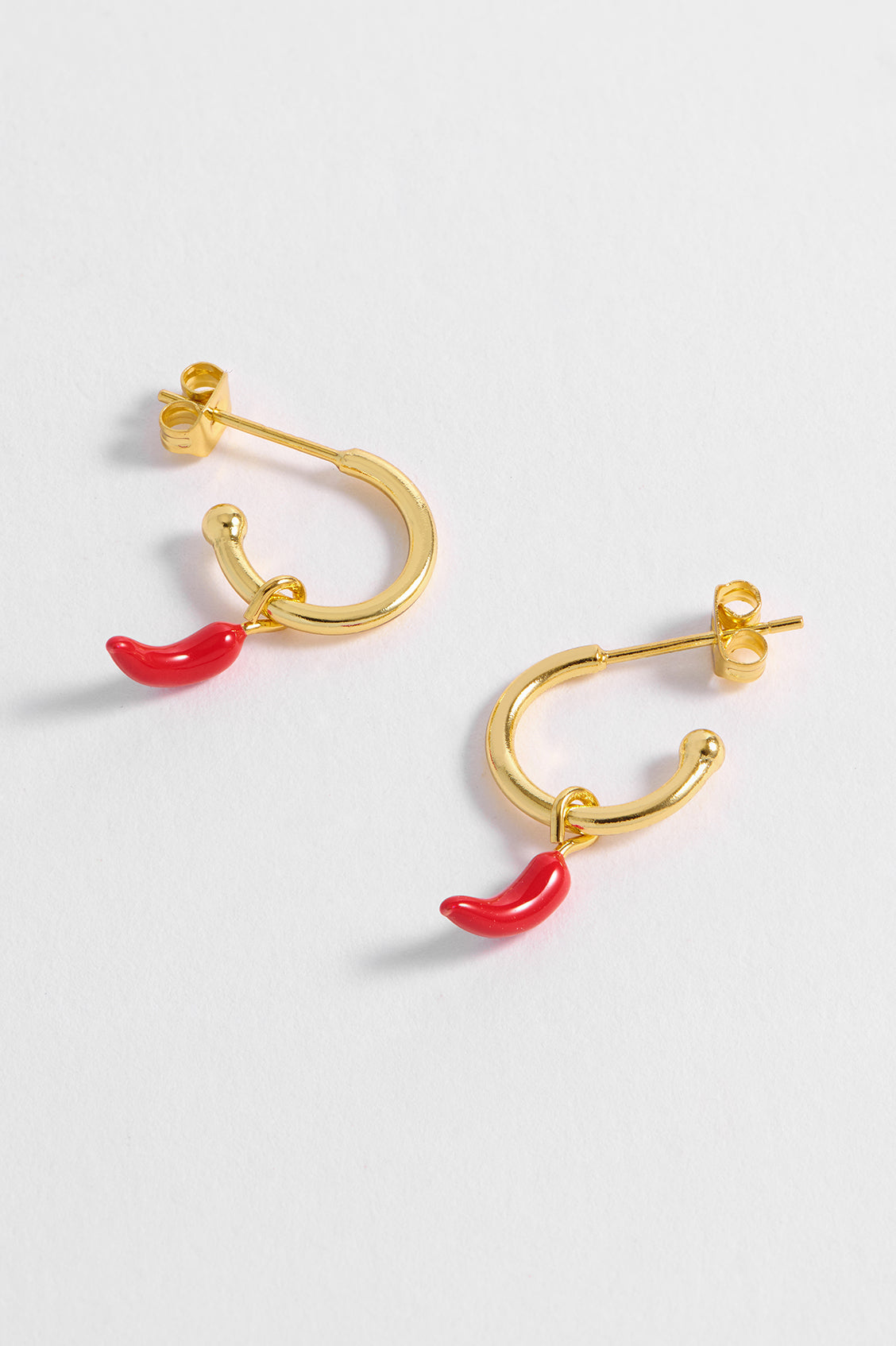 Estella Bartlett | Gold Plated Chilli Drop Hoops