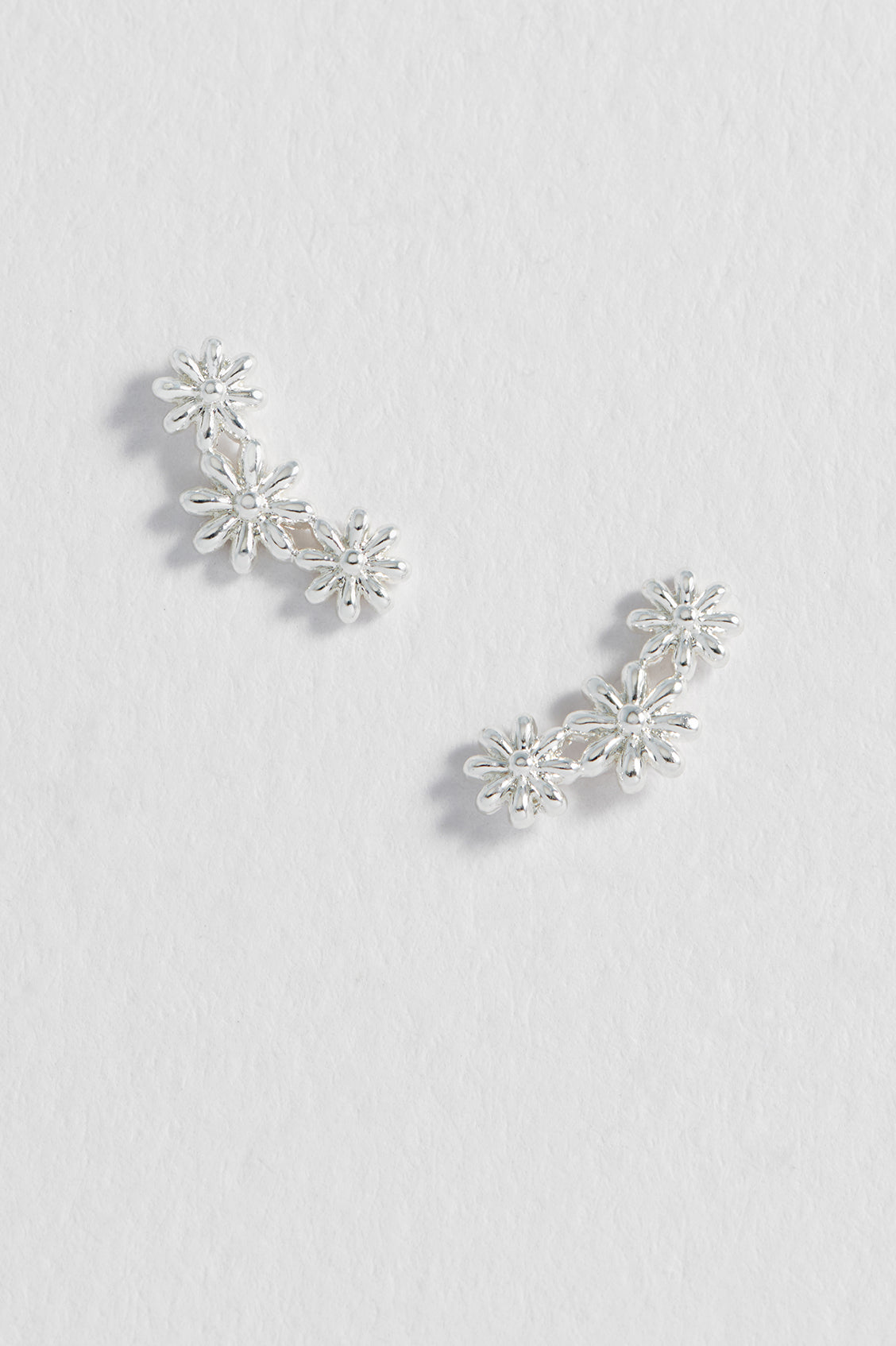 Silver Plated Triple Flower Studs | Estella Bartlett