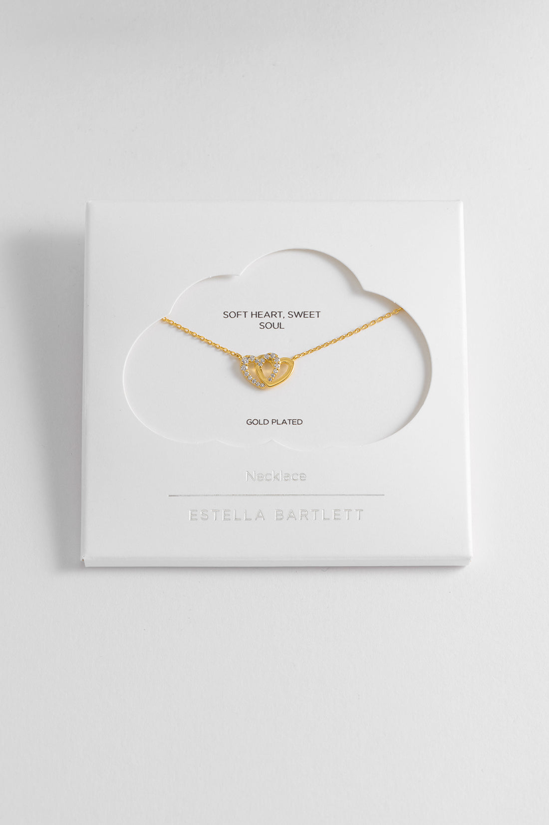 Estella Bartlett | Gold Plated Interlocking Heart CZ Necklace